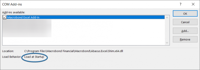 Introduction to the Excel add-in – Macrobond Help